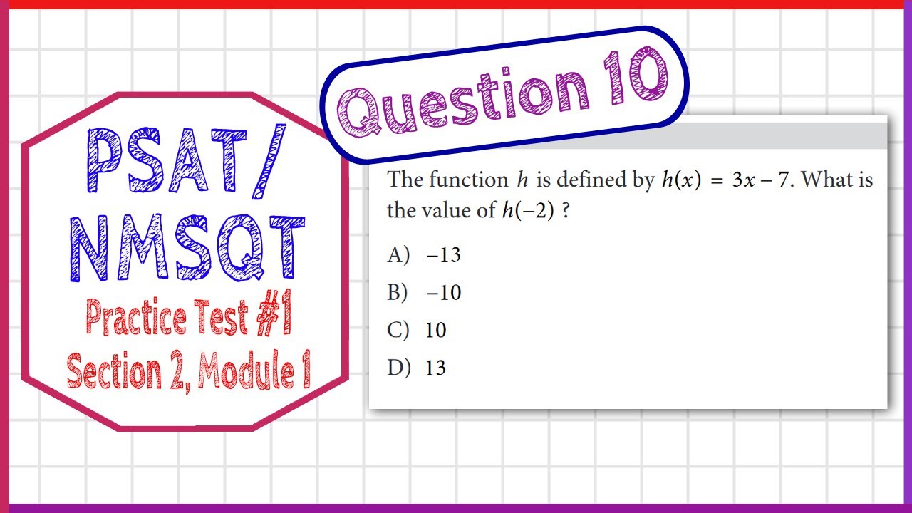 PSAT / NMSQT Question 10 from Practice Test 1 Section 2 Module 1 - YouTube