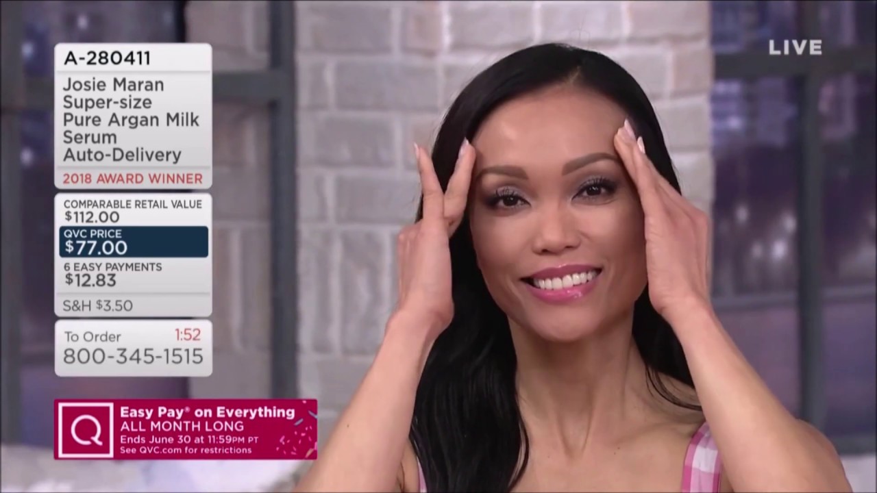 Is QVC model Sheila pretending to apply Josie Maran Argan Milk? - YouTube