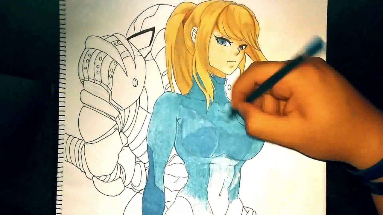 Dibujando a samus ( speed drawing ) - YouTube