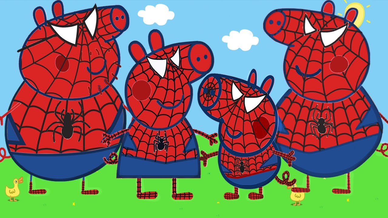 PEPPA PIG - PEPPA PIG english episodes SPIDERMAN disguise characters ...