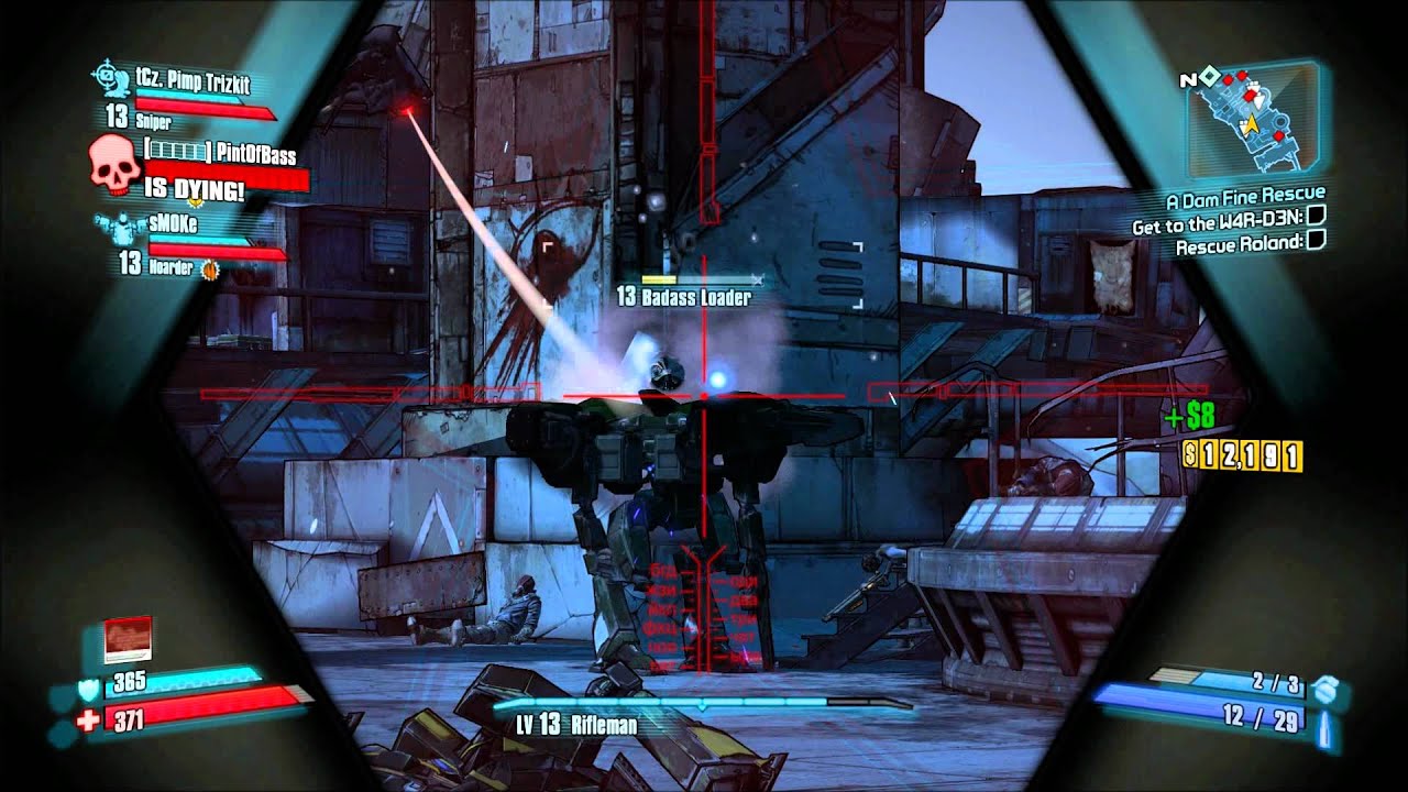 Borderlands 2 1080p Roland Boss Fight Event A Dam Fine Rescue 4 Players ...