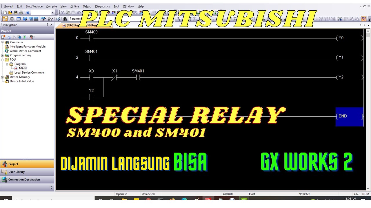 SM400 SM401 special relay plc mitsubishi Gx Works 2 gx work 2 - YouTube
