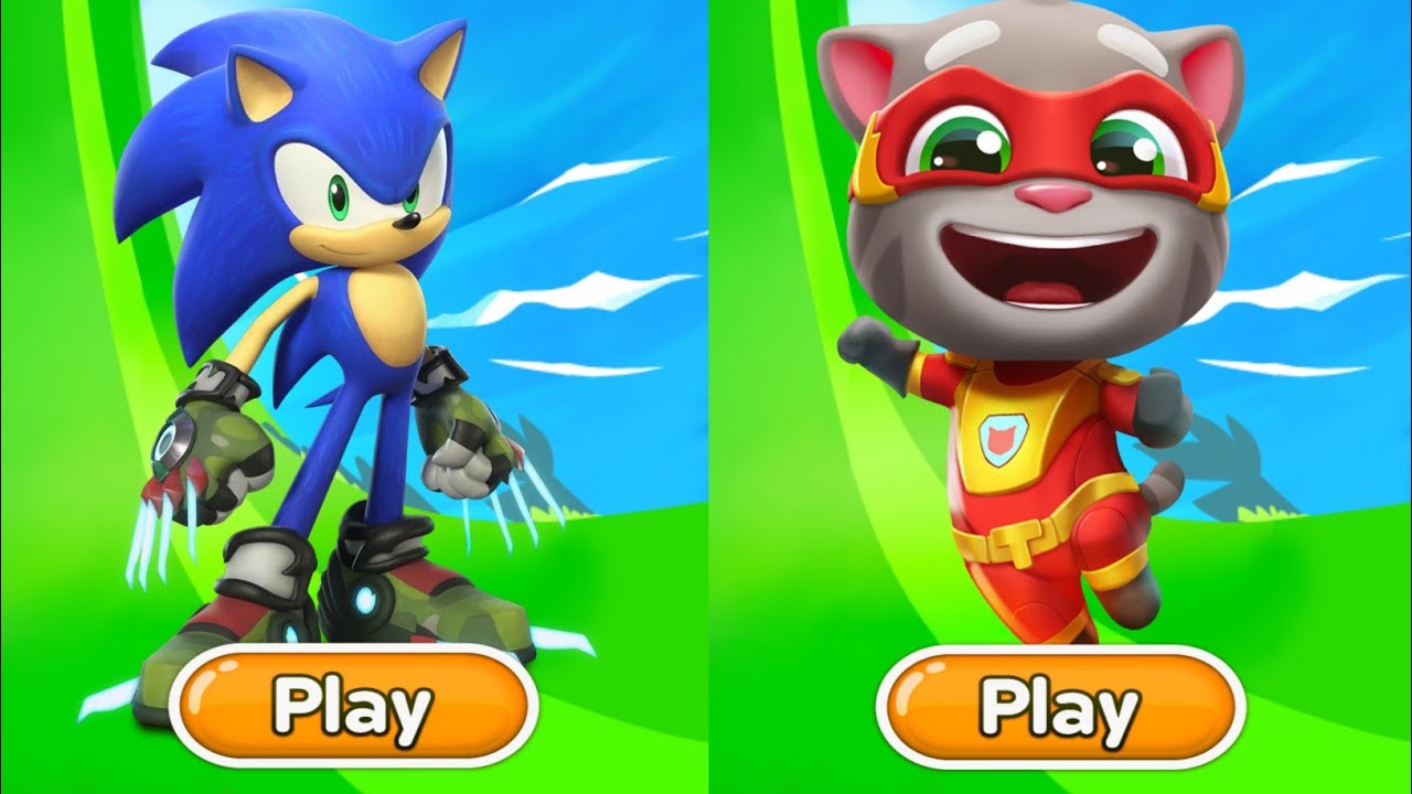 Sonic Prim Dash Vs Talking Tom Hero Dash - Boscage Maze Sonic Vs Tom ...