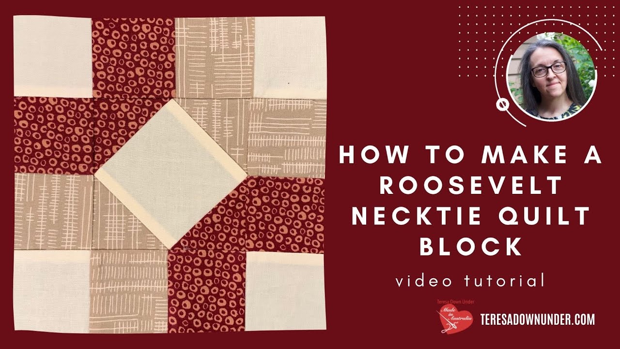 How to make a Roosevelt necktie quilt block - YouTube