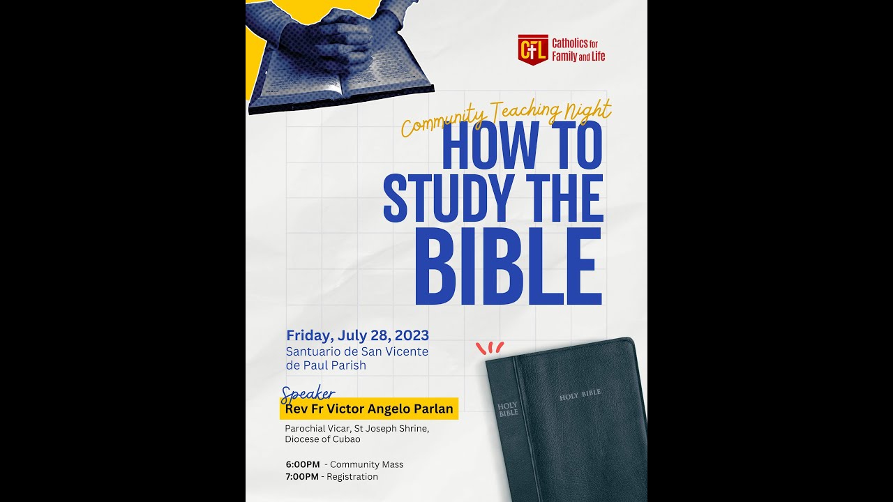 How To Study the Bible (Speaker: Fr Victor Angelo Parlan) - July 2023 - YouTube