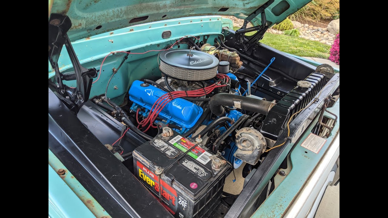 Ford 390 Rebuild First start and drive, (Open Headers) 1967 F100 - YouTube