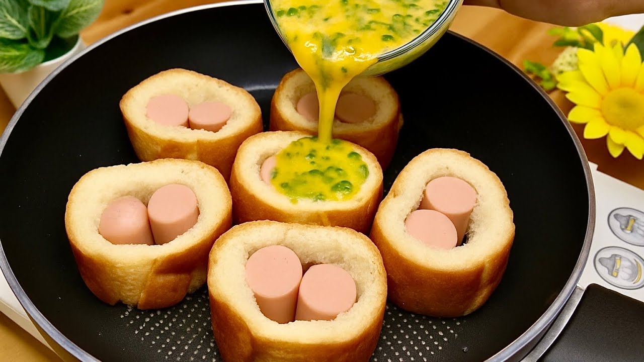 Put sausage in bread and pour egg on it! Secret formula to open a ...