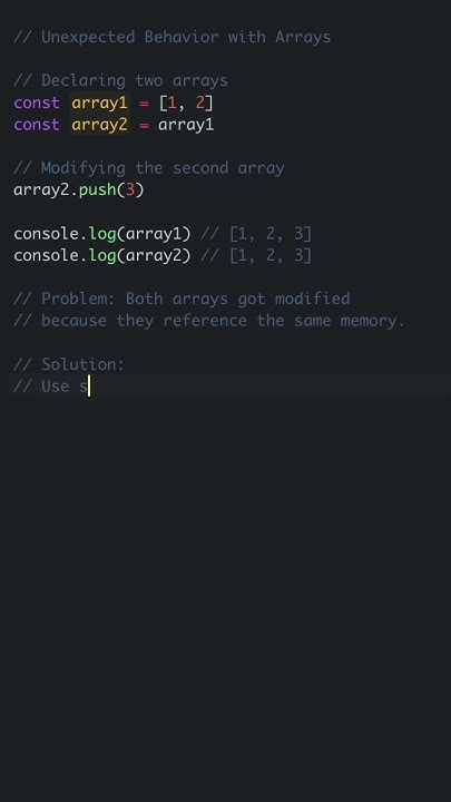 JS Example - Unexpected Behavior with Arrays - YouTube