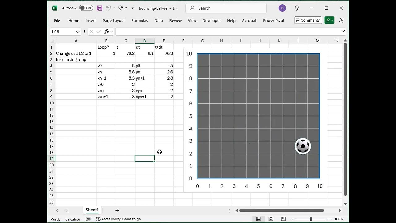 Bouncing soccer ball in Excel - YouTube
