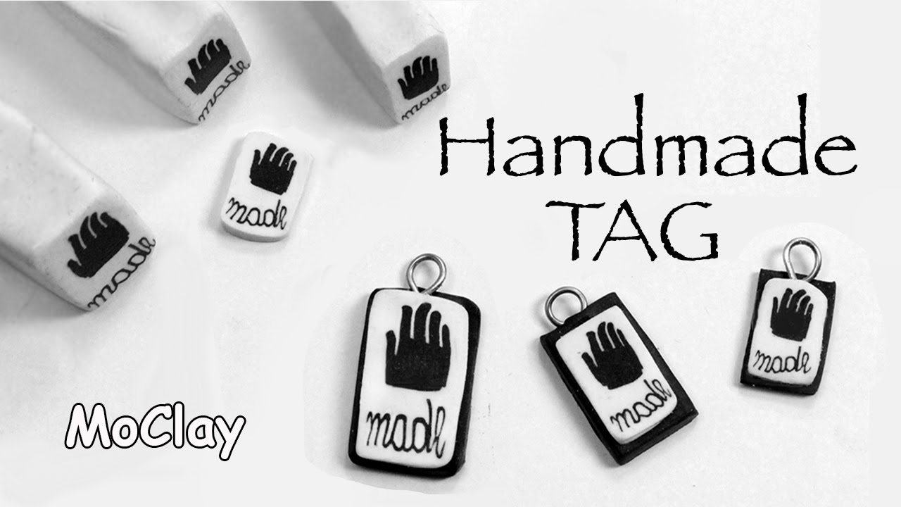How to make a signature name cane tag with polymer clay - YouTube