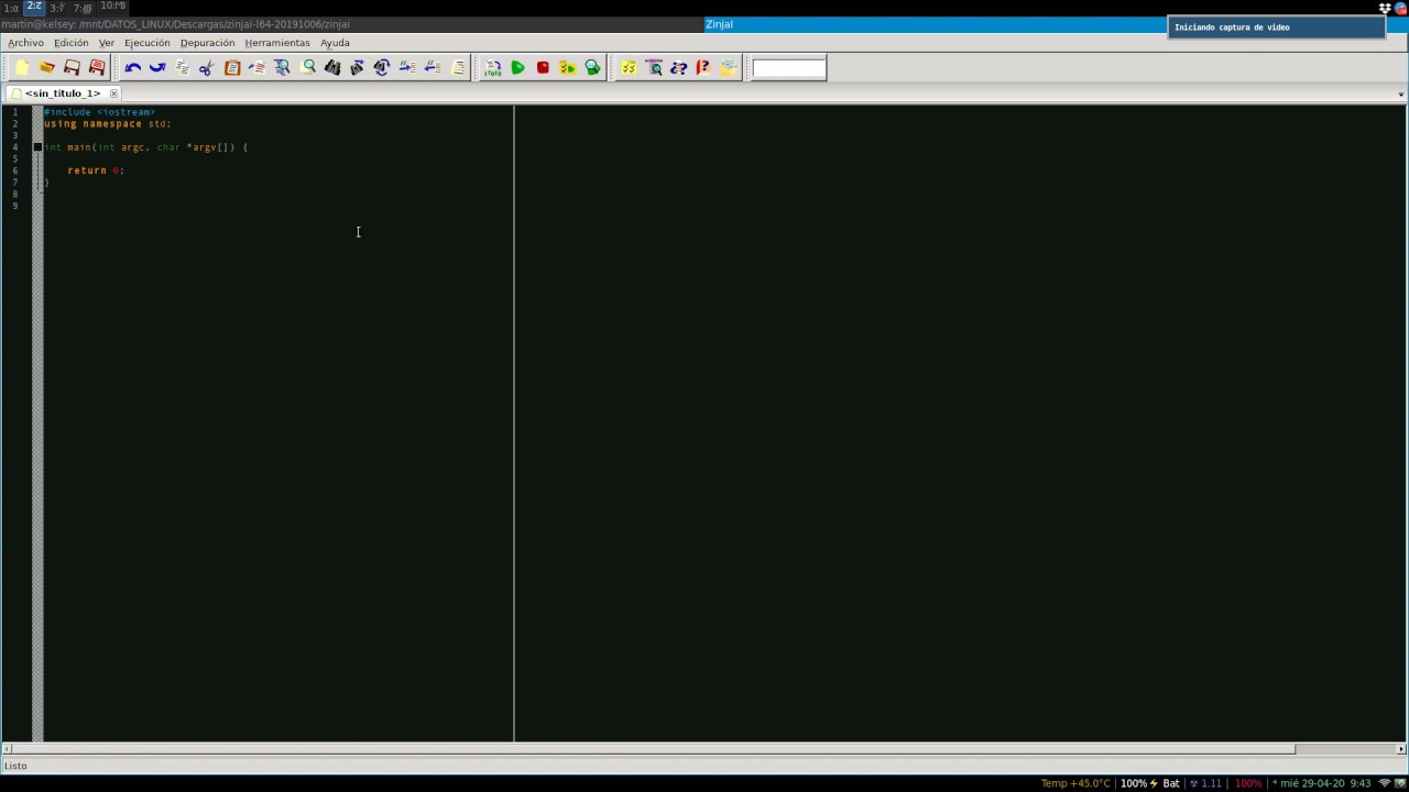 Configurar fondo del editor en ZinjaI - YouTube