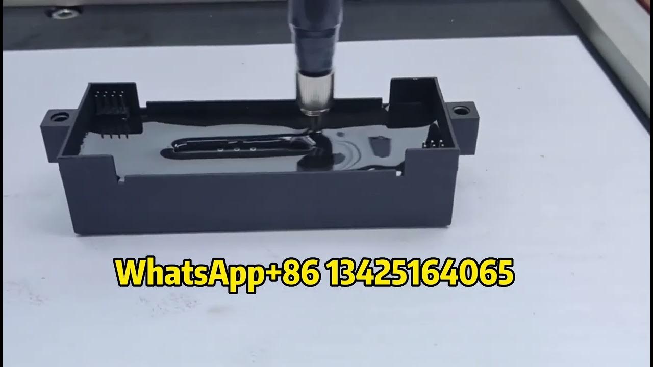 Controller module epoxy dispenser glue dispenser meter mix dispenser for controller borad - YouTube