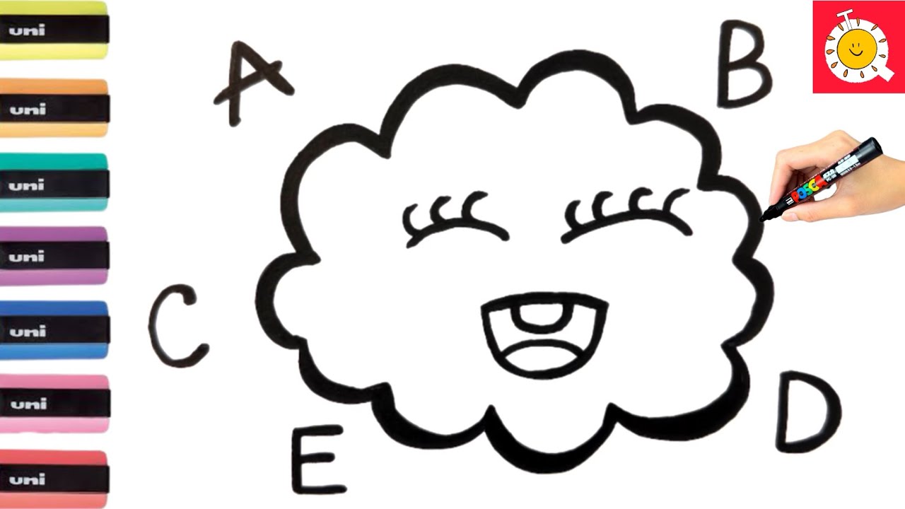 How to draw A Cute Cloud for kids|| Drawing for kids - YouTube