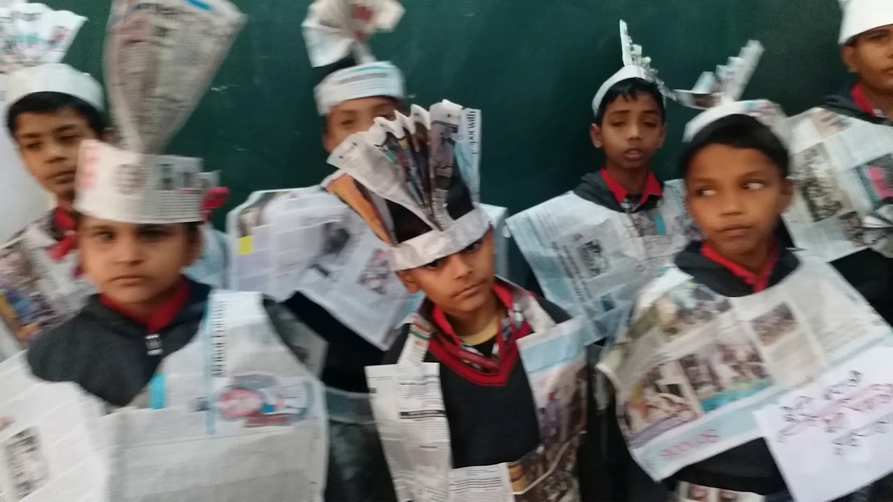 News paper activity for saving a girl child - YouTube