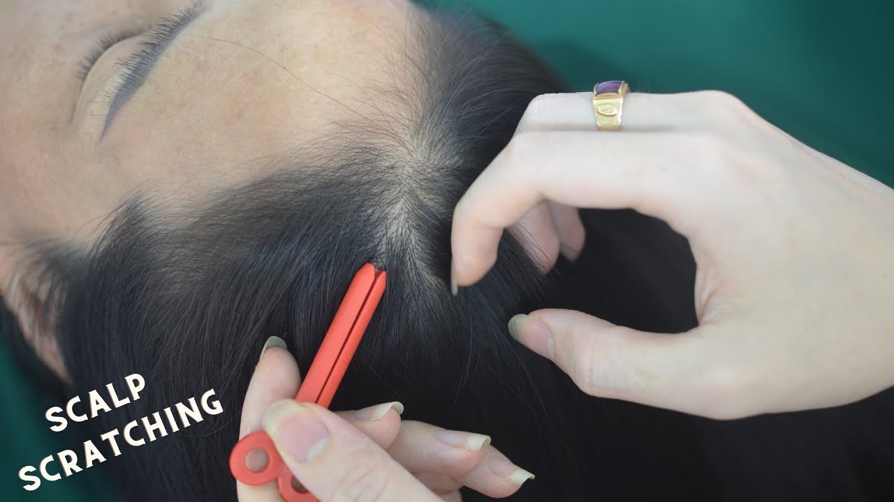 ASMR Scalp Scratching, Hair Parting, Hair Brushing, Tingly Hair Sounds ...