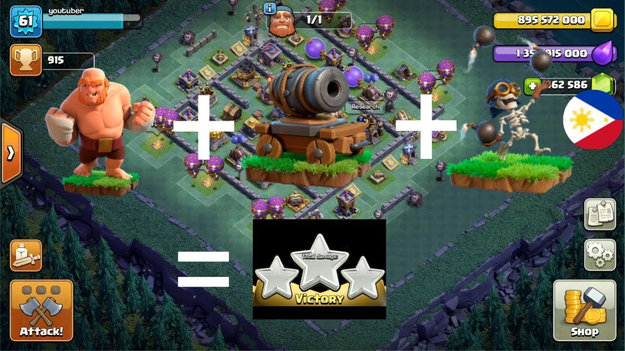 COC BH8 "The Syndicates" Attacks (Giant,CannonCart,Bomber) - YouTube
