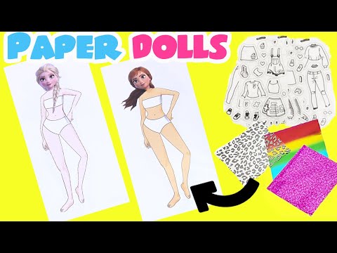 Disney Frozen DIY Paper Doll Fashions for Anna and Elsa! Inkfluencer Style and Create