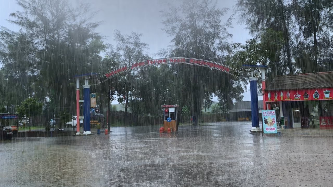 Heavy Rain Keeps Falling in a Quiet Village. Rain Sounds for Meditation ...