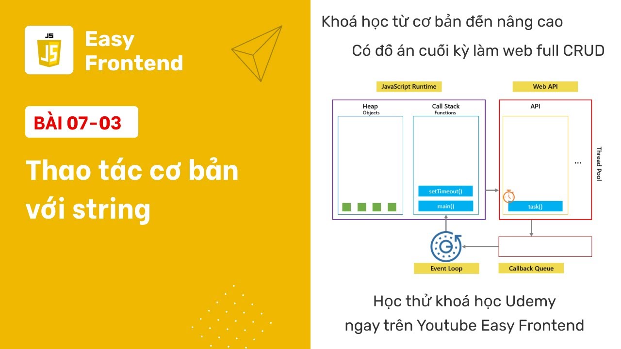 Javascript: 07-03 Thao tác cơ bản với string - YouTube