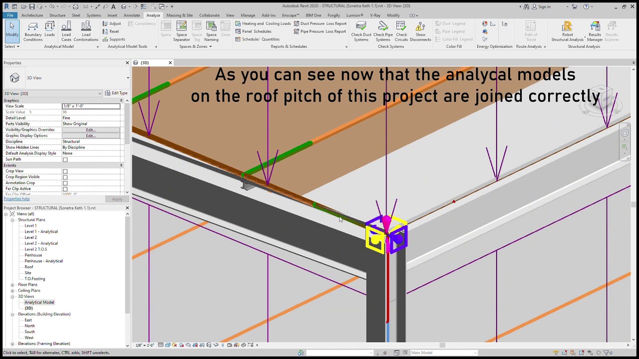 How to make the Analytical Model of the steel structure roof pitch get ...
