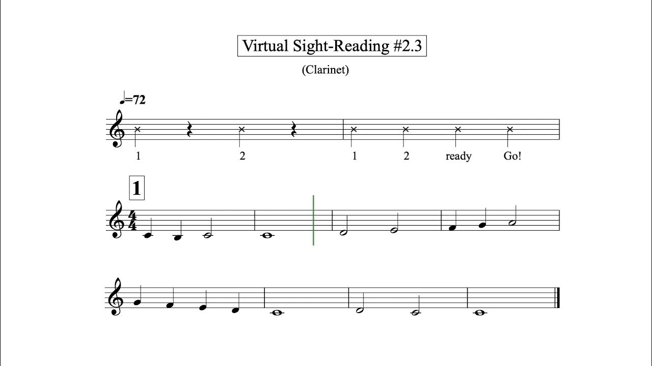 Virtual Sight Reading Level 2.3 (Clarinet) - YouTube