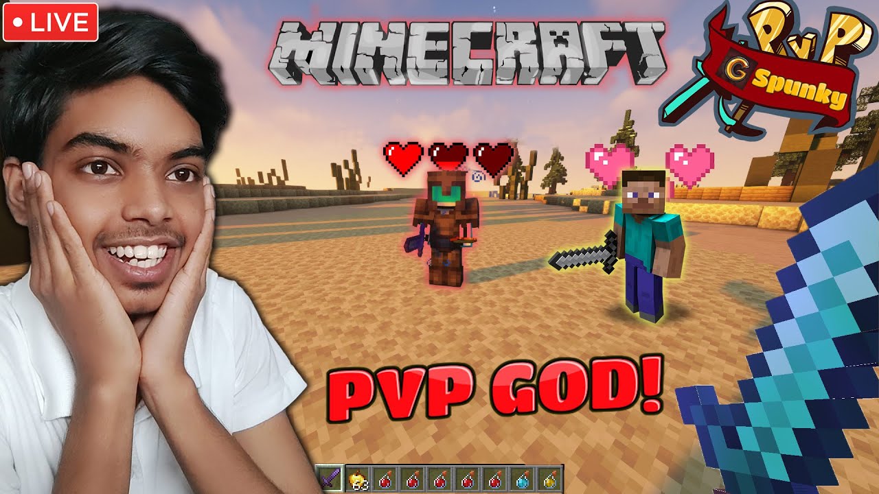 MINECRAFT PVP! Live 🔥| Let's Play Minecraft Together | GOD SPUNKY PVP LIVE - YouTube