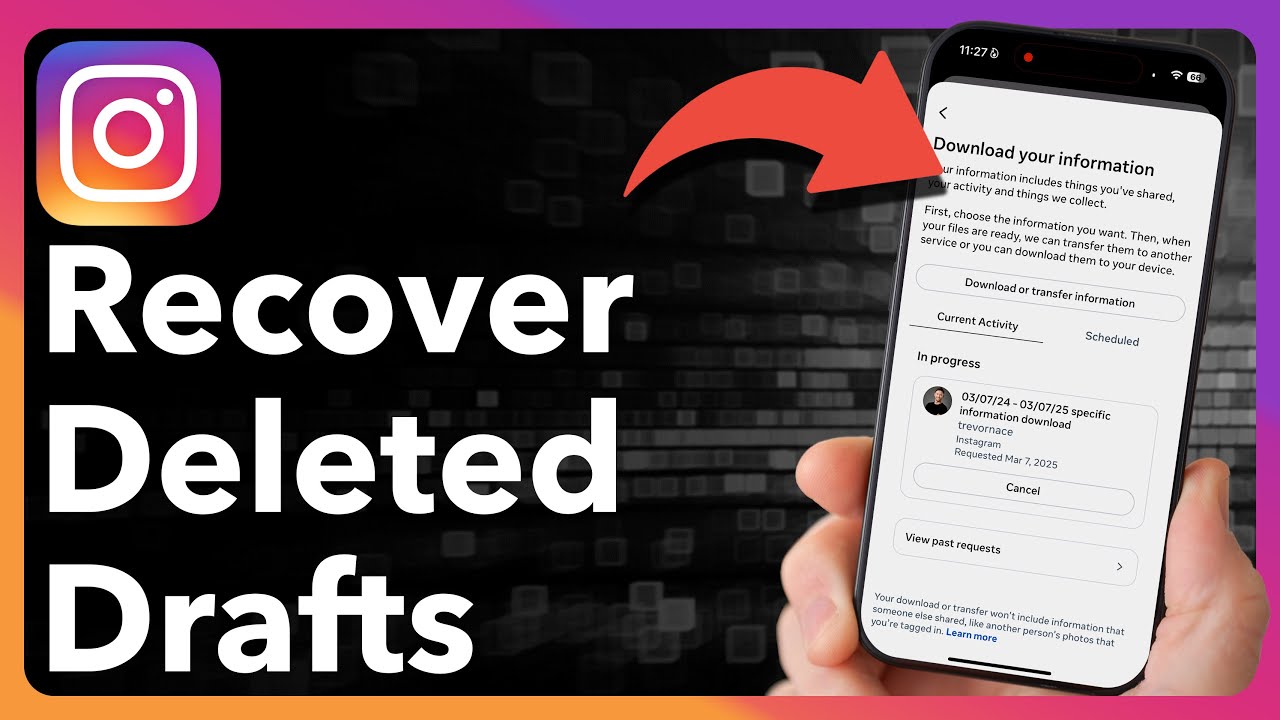 How To Recover Deleted Drafts On Instagram - YouTube