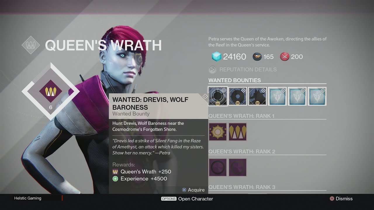 Destiny Queens Bounty WANTED Drevis Wolf Baroness - YouTube