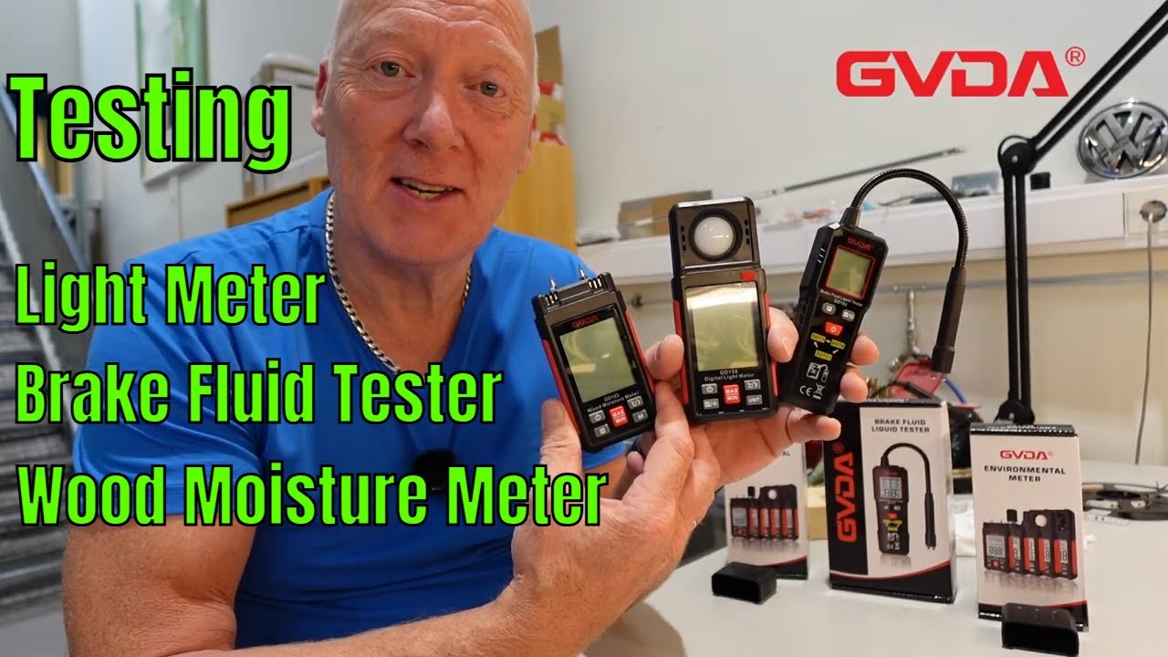 Testing GVDA Brake Fluid Tester / Wood Moisture Meter / Lux Light Meter ...