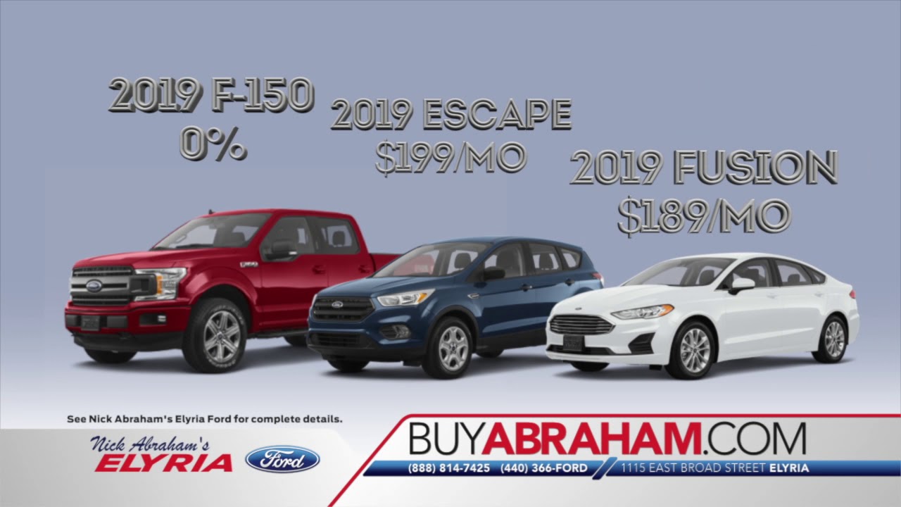 Nick Abraham Elyria Ford June 2019 Specials - YouTube