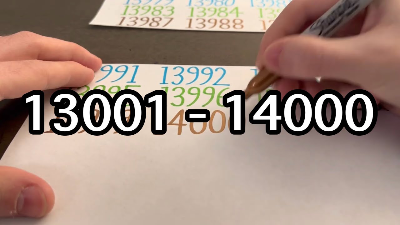 Writing Counting 13001 - 14000 - YouTube