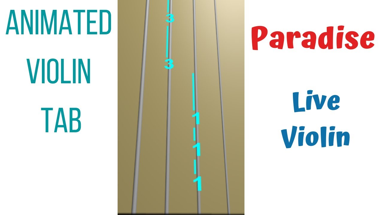 PARADISE by Coldplay * Full Cover * Violin Tutorial - ANIMATED violin ...