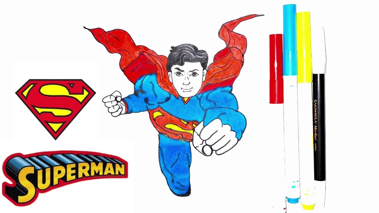 Cara menggambar superman || HOW TO DRAW SUPERMAN - YouTube