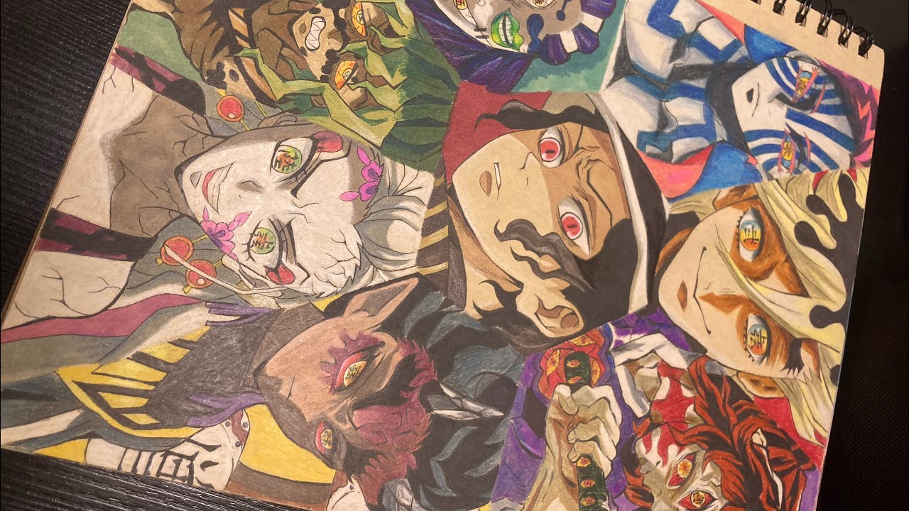 The Uppermoons Drawing 💜💙#demonslayer #鬼滅の刃 #uppermoon #drawing #anime ...