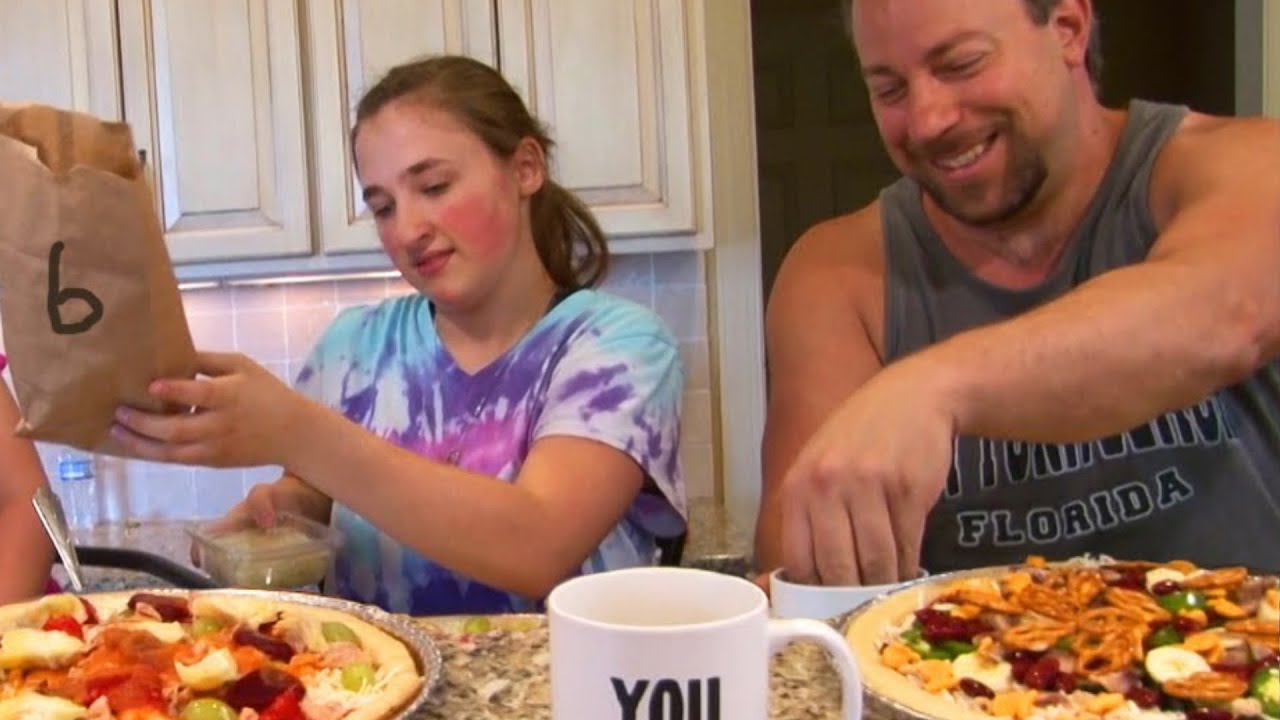 Pizza Challenge By Girls and Dad - Our Family Fun - YouTube