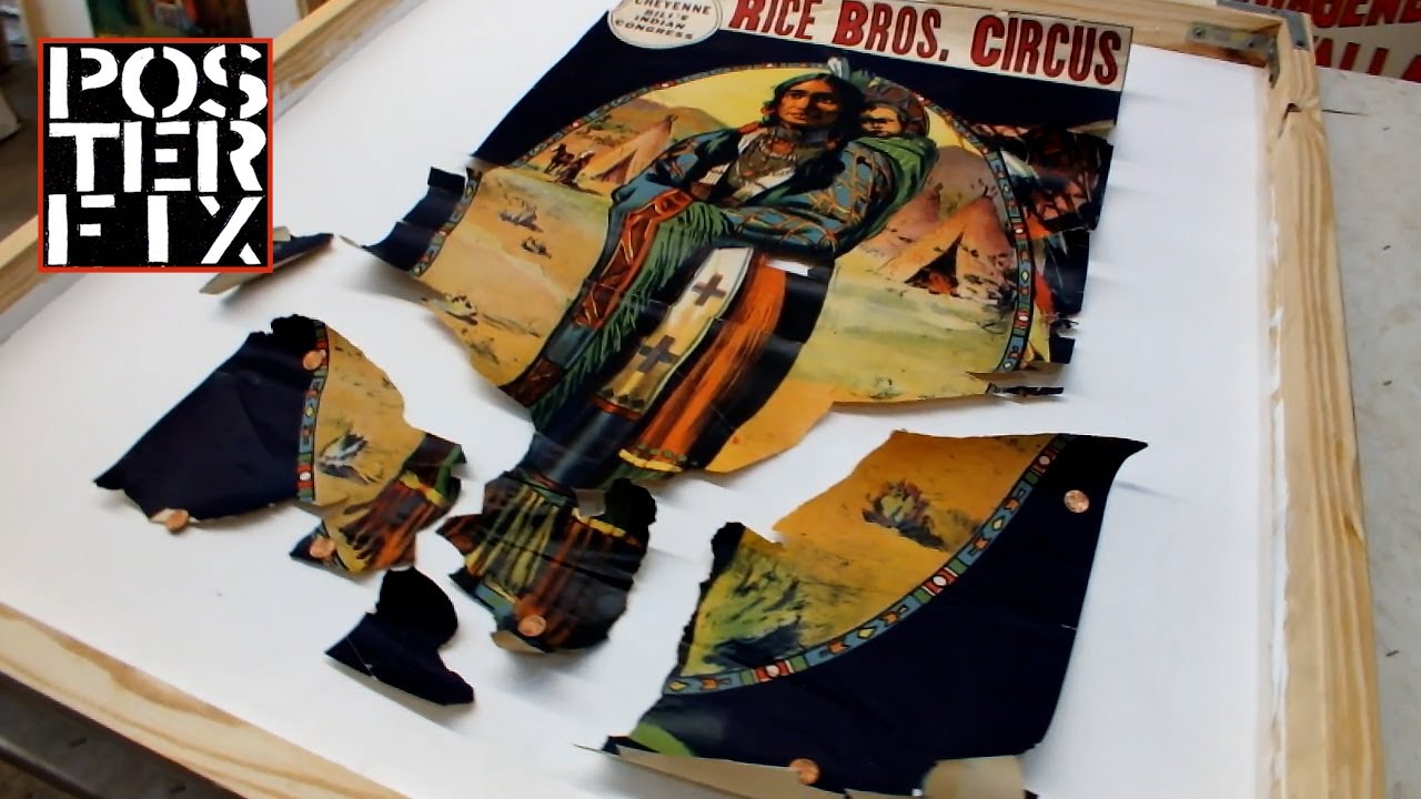 RESTORING - RICE BROS CIRCUS Native American - Litho - 1935 Poster Fix ...