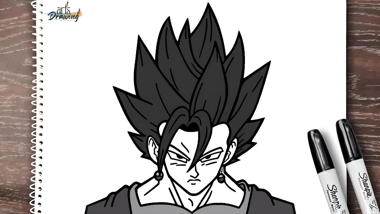 How to draw VEGITO SSJ BLUE from Dragonball step by step - YouTube