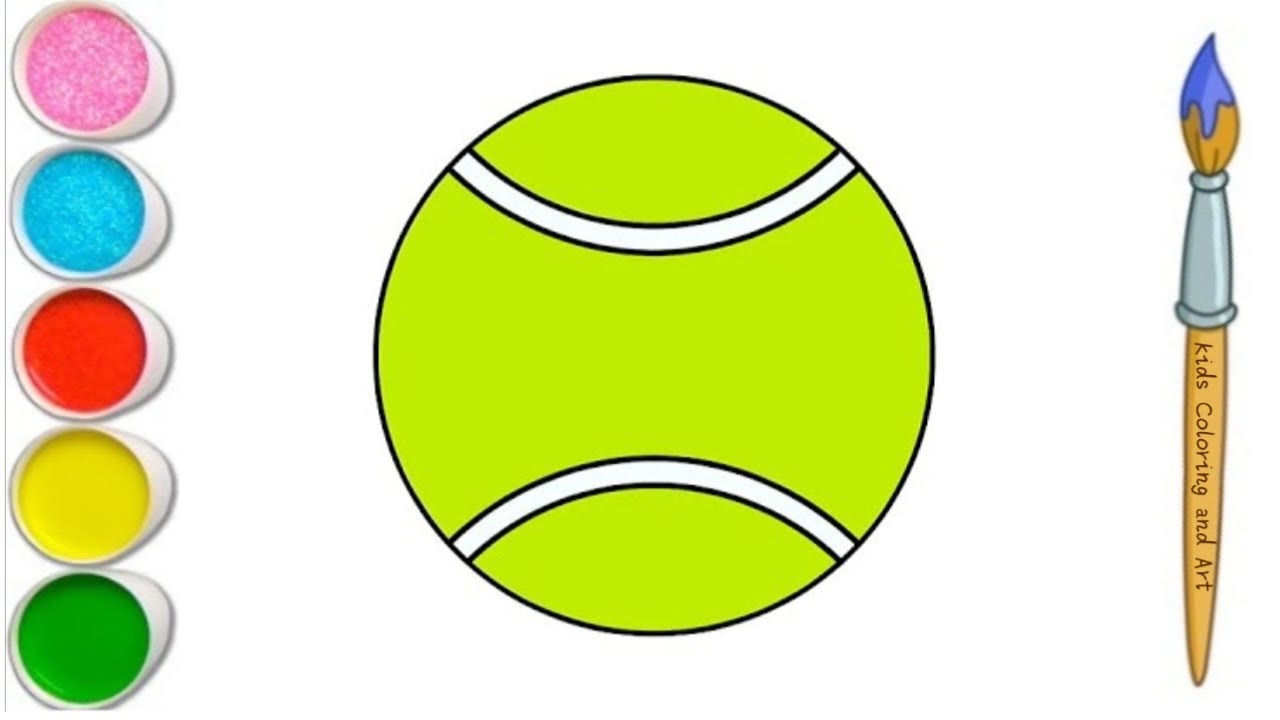 How to draw tennis ball 🏀 Drawing easy || Ball drawing step by step ...