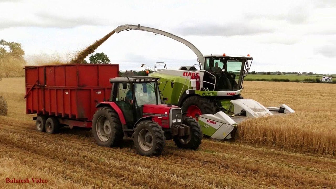 Whole Crop Barley Silage with Claas, 3 X John Deere and Massey. - YouTube