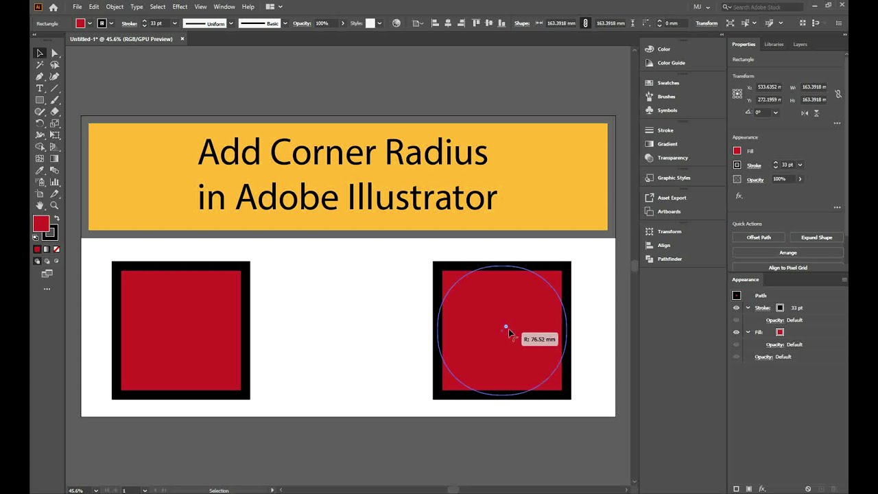 Add Corner Radius In Adobe Illustrator YouTube Add Corner Radius In Adobe Illustrator YouTube
