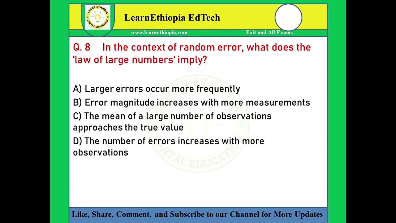 Theory of Errors and Adjustment Computations | Model Exit Exam Questions for Geomatics ...
