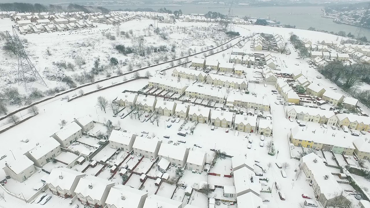 Cork Snow March 2018 Drone.(Rushbrooke, Cobh Co Cork) - YouTube