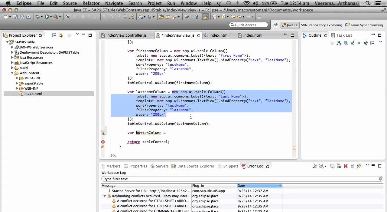 Sapui5 Table Part 1 Youtube