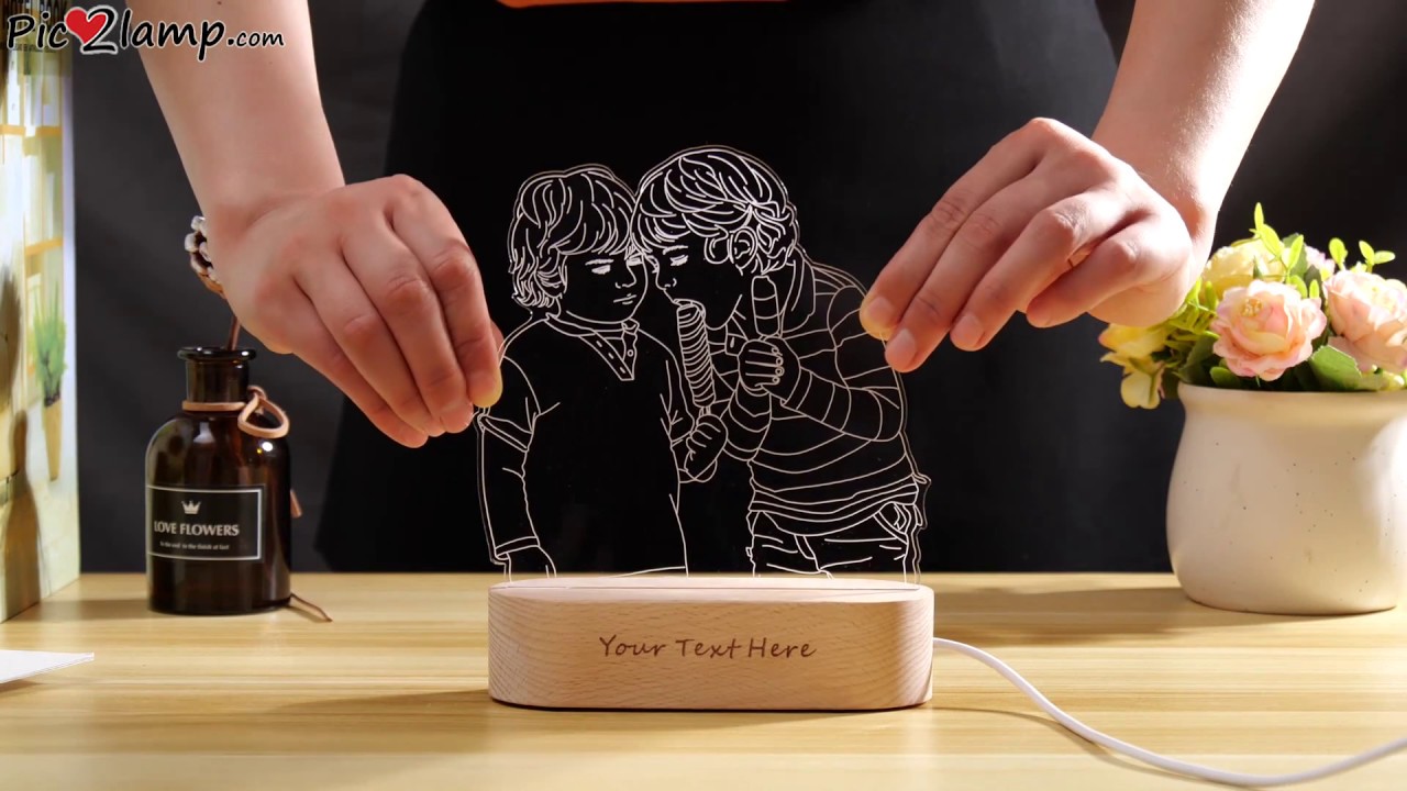 Custom Photo 3D Lamp Gift for Friend, Picture Engraved Night Light Lamp ...