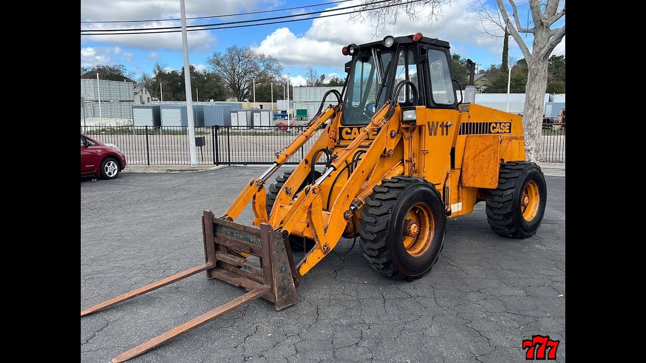 Case W-11 Diesel Wheel Loader w/Forks - YouTube