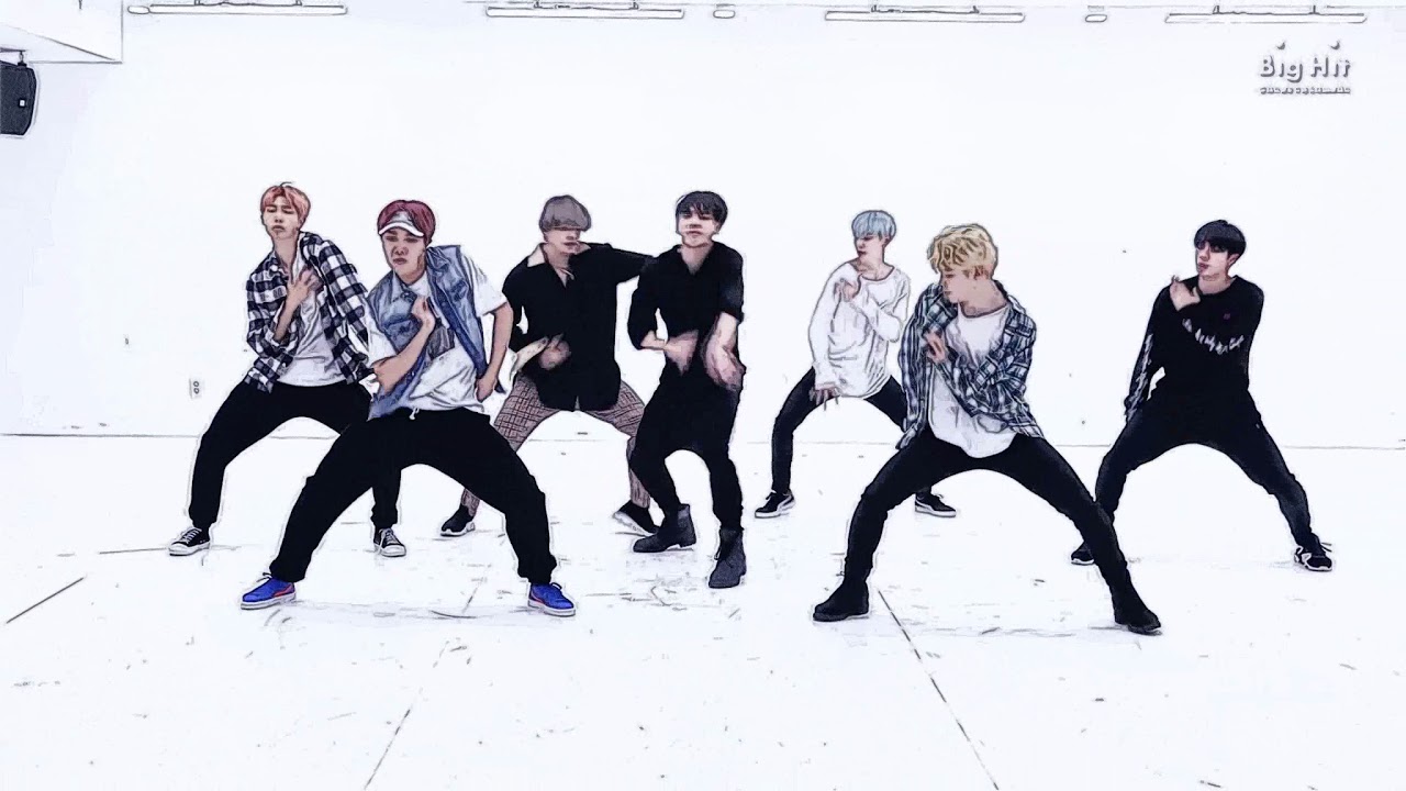 BTS(방탄소년단) - 'DNA' Dance Practice [Cartoon Sketch retouching]카툰스케치리터칭 ...