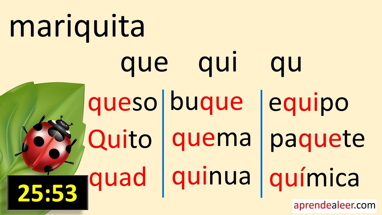 Silabas que qui para niños - YouTube