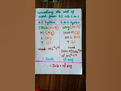 converting the unit of Work from SI system to CGS system - YouTube