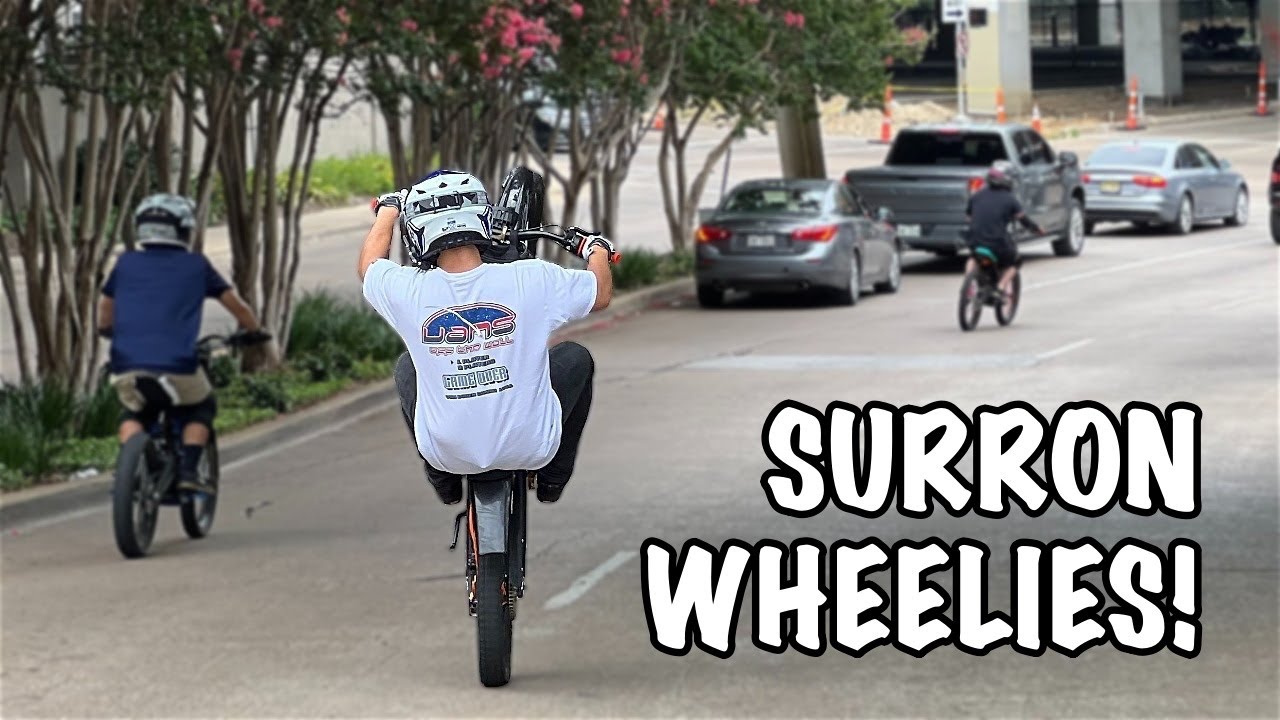 Crazy Surron Riders Explore the City + Wheelies! - YouTube