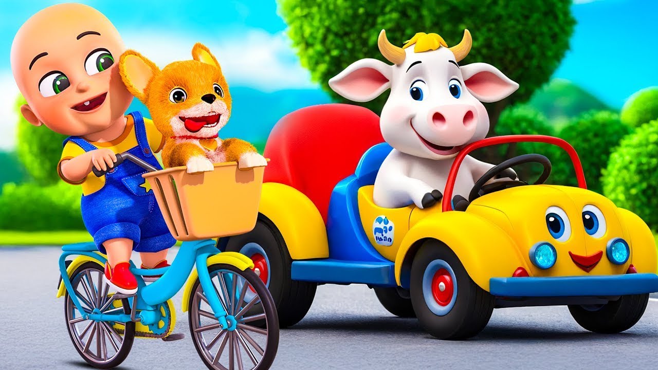 Wheels On The Bus Go Round And Round + Lola the cow song + Bingo ...